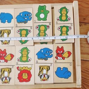 Toys | Vintage Wooden Jungle Animals Domino Set | Poshmark